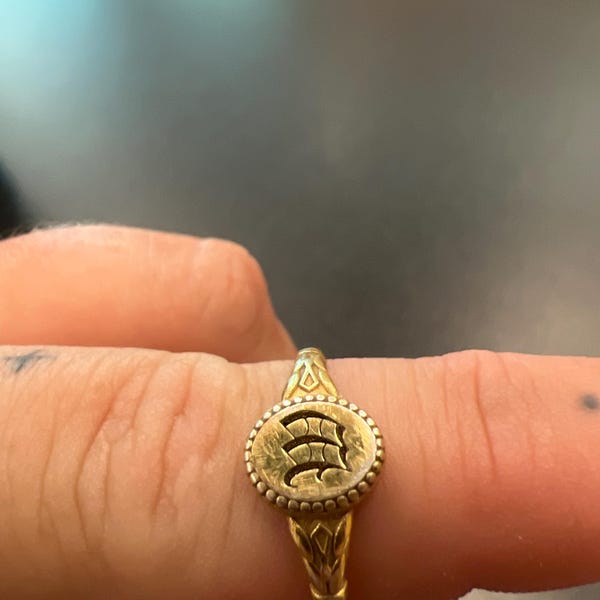 18K Gold Personalized Signet Ring, Birth Flower Ring, Initial Ring ...