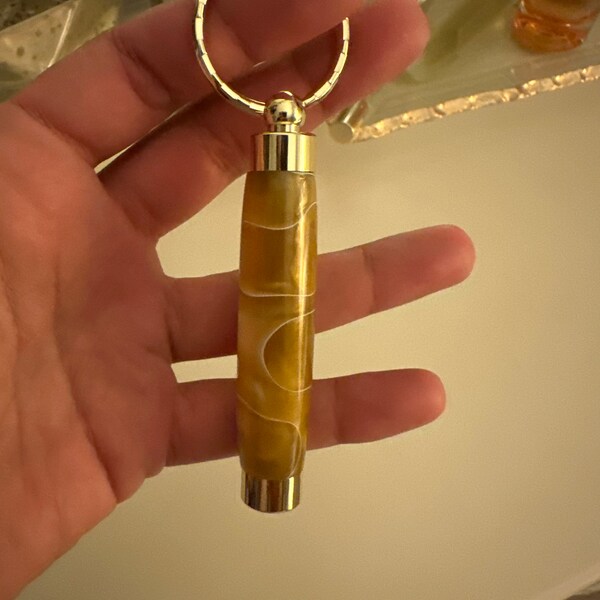 Mini Chrome Gear Shift Pen Only 41/8 Inch Long With a Brown and Gold ...