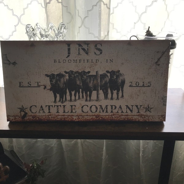 Rustic Cattle Ranch Sign Established Personalized Farmhouse Wall Art ...