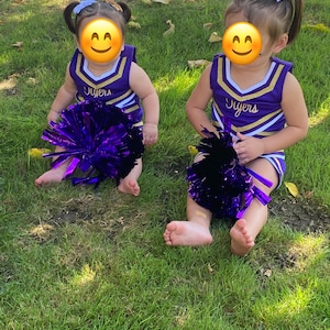 Purple & Gold Cheer Uniform, Customized Cheerleading Uniform, Girls ...