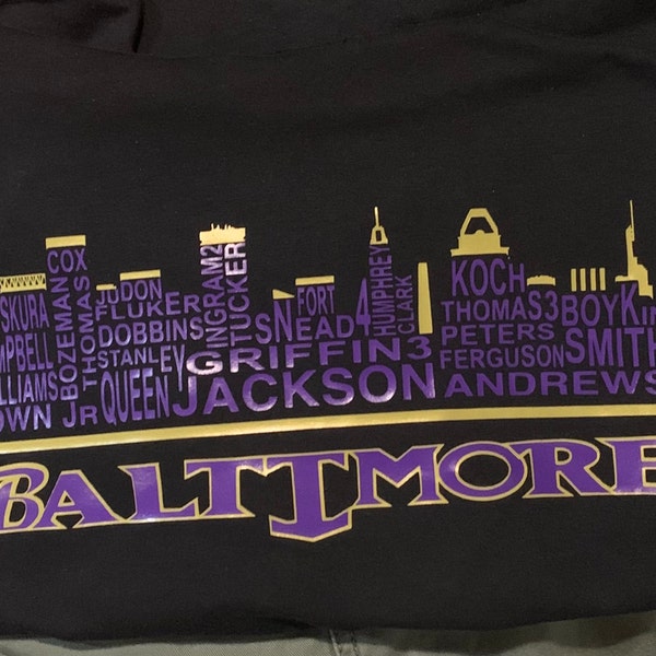 Baltimore's Football Team Skyline Names Graphic - Etsy