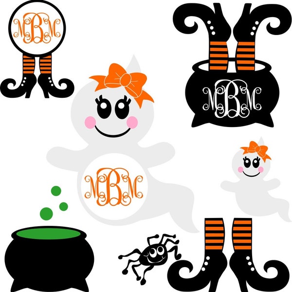 Halloween Monogram SVG File for Cricut and Cameo DXF for Silhouette ...
