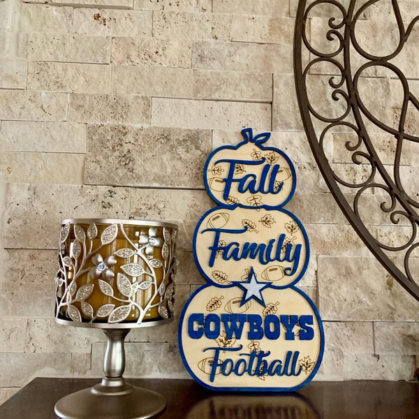 Fall Family Football Wood Sign - Custom Stacked Pumpkins Thanksgiving ...