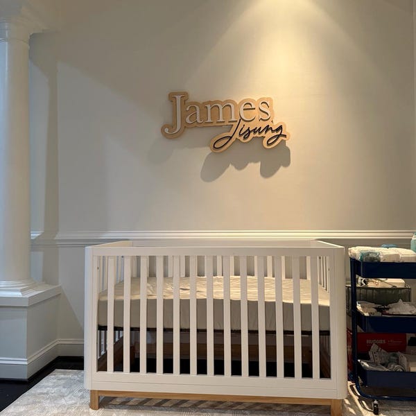 Large Wood Name Sign, Nursery Name Sign, Boho Nursery Sign , Above Crib ...