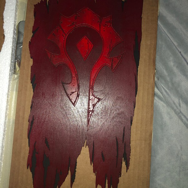 Horde Banner - Laser Cut Wood Wall Art - Large Game Decoration With ...