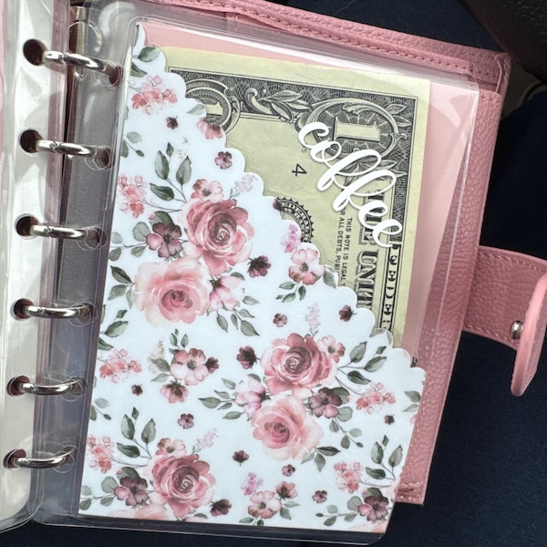 Pink Glitter Floral Dashboard | Budget Binder Dashboard |cash Envelopes ...