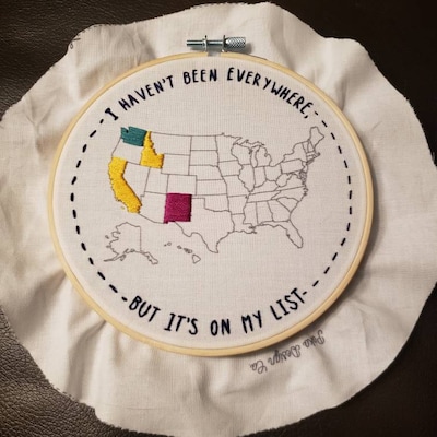 Europe Map Embroidery Kit Beginner Hoop Art DIY Crafts - Etsy