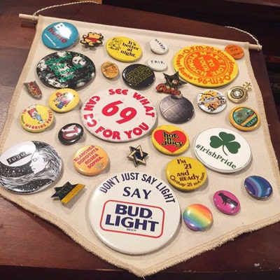 Large Pin Display, Pin Badge Display, Canvas Pennant, Enamel Pin ...