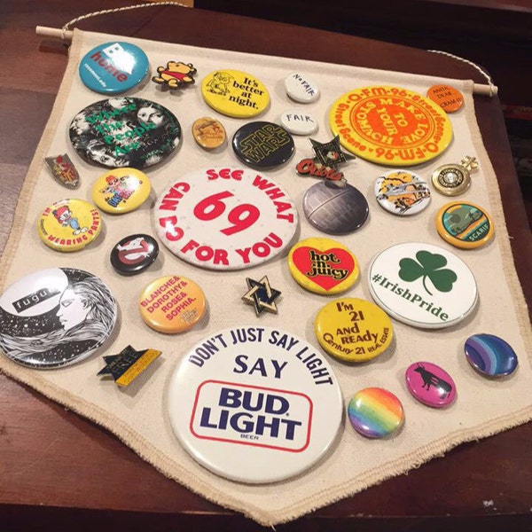 Large Pin Display, Pin Badge Display, Canvas Pennant, Enamel Pin ...