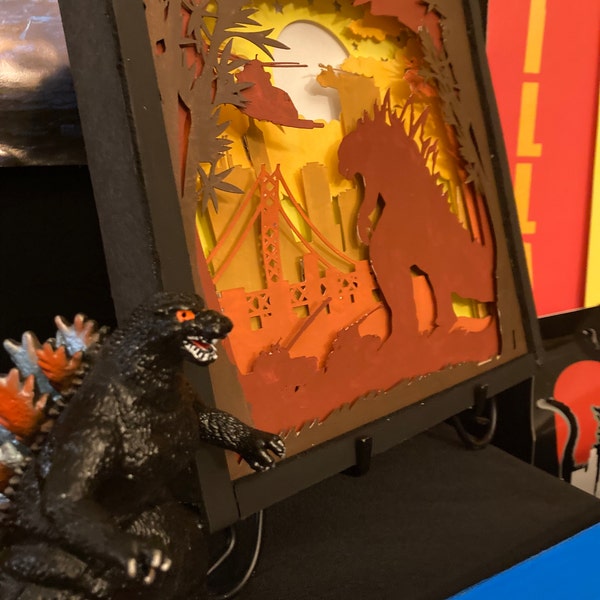 Godzilla Shadow Box SVG: 3D Paper Cut Light Box (digital Download) - Etsy