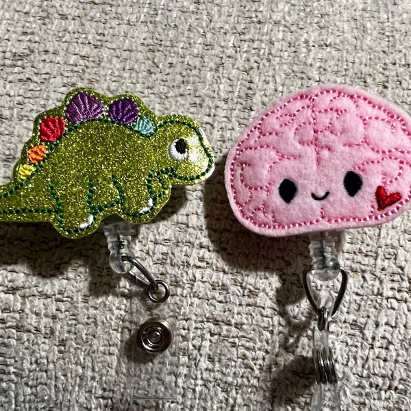 Brain Badge Reel - Brain - Feltie Badge Reel - Cute Badge Clip ...