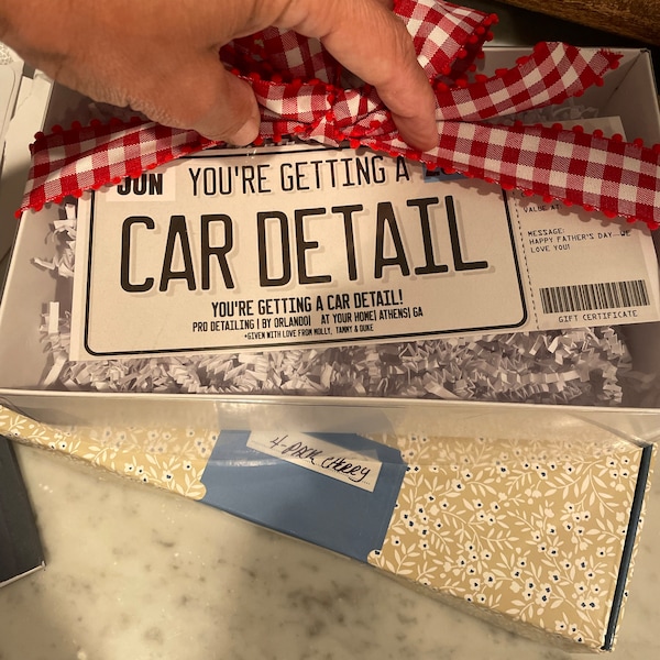 Car Detailing Gift Certificate,license Plate Car Detail Surprise Gift ...