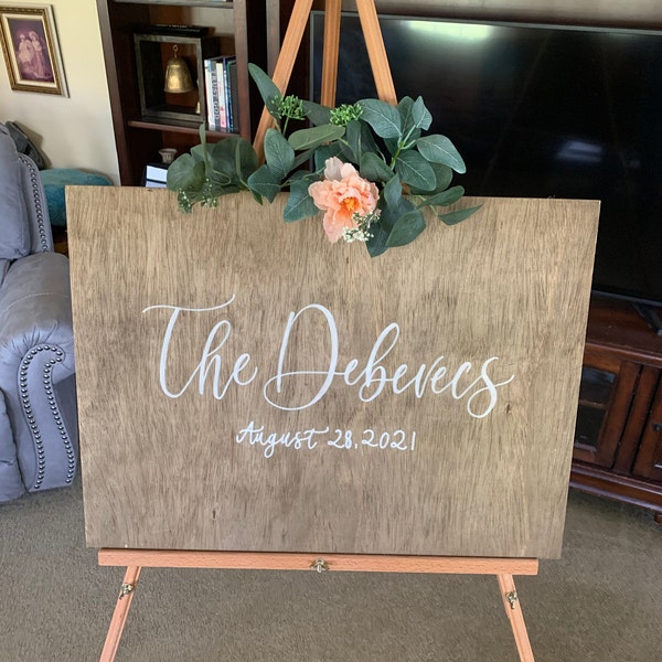 Wooden Floor Easel | Stained Wood Easel Stand for Wedding Ceremony Sign ...