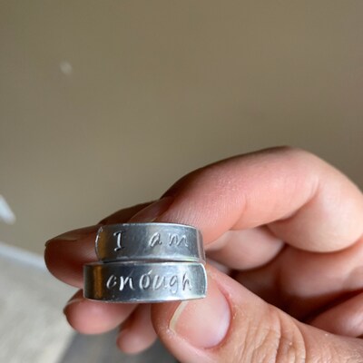 I Am Enough Hand Stamped Ring Very Sturdy Ring Great - Etsy