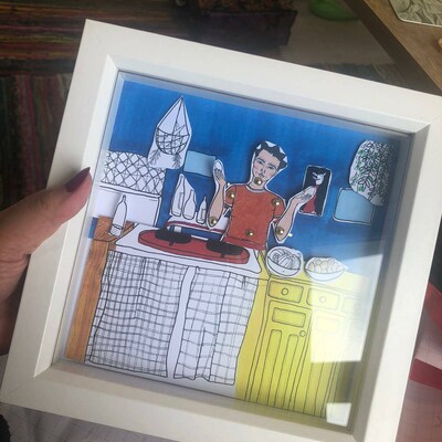 Bjork Print, Bjork Framed Paper Doll, Perfect Gift for Bjork Fans ...