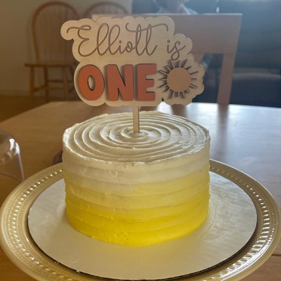 Sun ONE Cake Topper With Custom Name, First Birthday Decorations, 3D Wood Cake Topper, Sun Boho ...