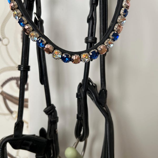 Anatomical Bitless Bridle With Quick Change Crystal Browband and ...