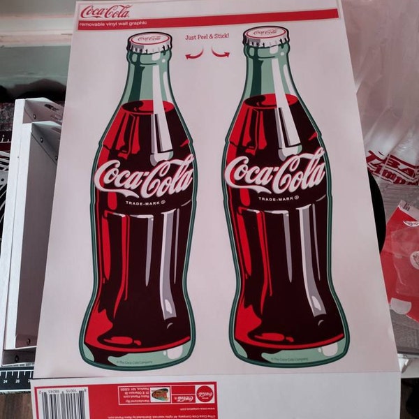 Coca-cola Vinyl Sticker, Vintage Drink Logo Decal - Etsy