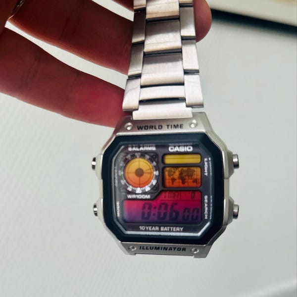Moonphase - Casio Royale (AE1200) Custom Digital World Time Watch Mod ...