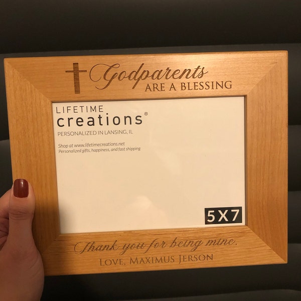 Personalized Godparent Picture Frame by Lifetime Creations: Custom Gift ...