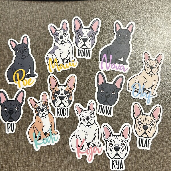 Custom Vinyl French Bulldog Stickers and Magnets | Frenchie Stickers ...
