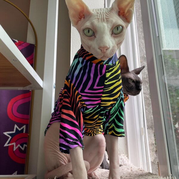 Purrwear UV Sun Protection, Long Sleeve Suit for Sphynx, and All Cats ...