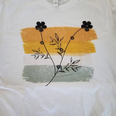 Spring Flowers Tee, Cute Watercolor Pink and Purple Flowers Design ...