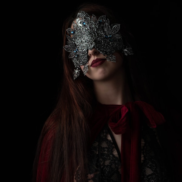 Baroque Blind Mask, Silver Gothic Mask, Fantasy Mask - Etsy