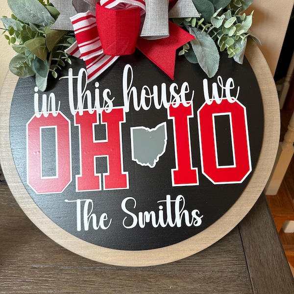 Ohio State Door Hanger | Ohio State Buckeyes | Ohio State Wreath ...