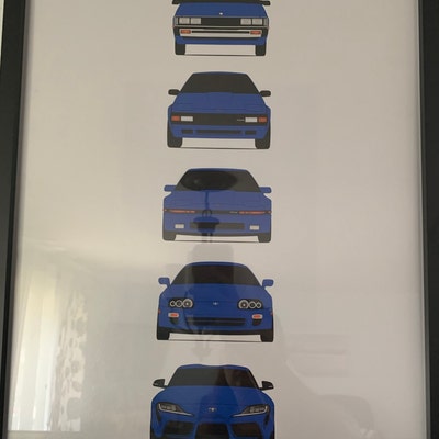 Toyota Supra Generations Inspired Car Poster Print Wall Art of the ...