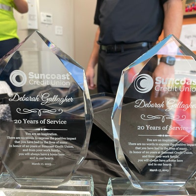 Personalized Glass Award ,employee, Retirement, Appreciation Gift ...