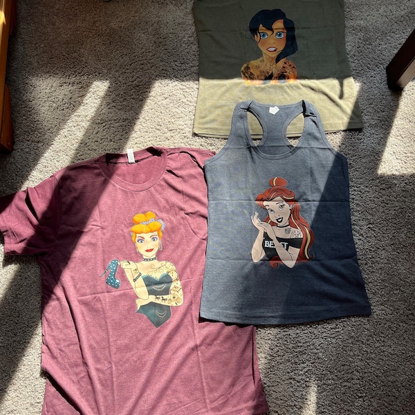 Disney Tattoo Rocker Princess Shirt, Disney Punk Princess Shirt, Tattoo ...