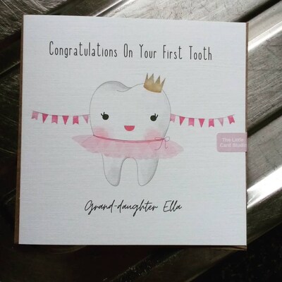 Congratulations on Your First Tooth Personalised Baby - Etsy