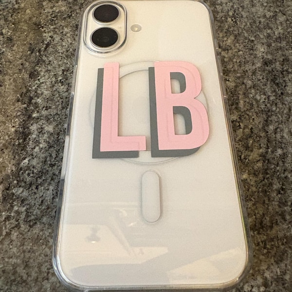 Two Letter Double Layer Initials Decal - Shadow Block Initials - Vinyl ...