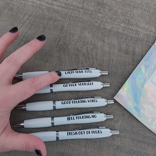 4x Funny Profanity Pen Pack | Funny Pens | Banter Pens | Rude Pens ...