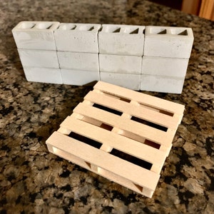 Mini Cinder Blocks Made of Cement With Pallet Premium | Etsy