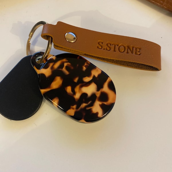 Dark Tortoise AirTag Case, for Your Keys, Handbag, Backpack, Pets ...