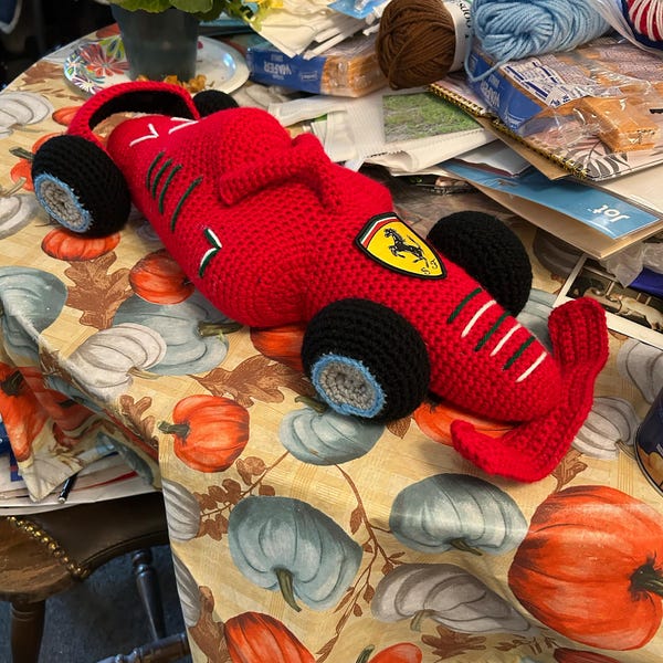 Formula 1 Race Car Amigurumi PDF CROCHET PATTERN F1 Racing Vehicle Toy ...