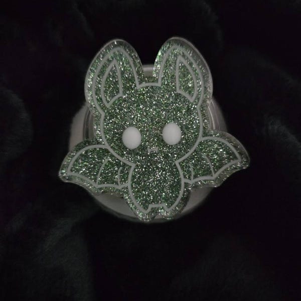 Purple Glitter Bat Popsocket™: Kawaii Bat Phone Grip, Glittery Bat E ...