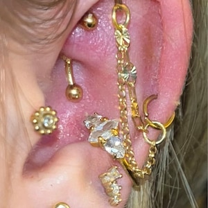 Dangle Chain Hidden Helix, Hidden Helix Chain, Cartilage Chain, Gold ...