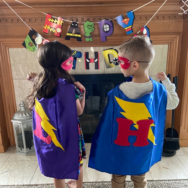 SUPERHERO POWER CAPES, Single-sided With Emblem and Initial - Etsy