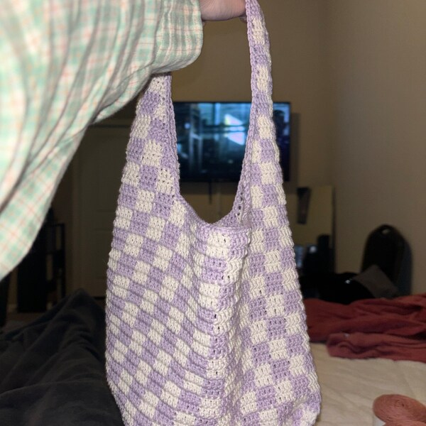 Crochet Checkerboard Bag Pattern PDF With VIDEO Link and Tuturial Guide ...