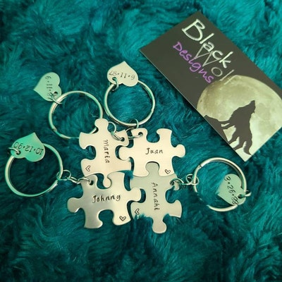 Puzzle Piece Family Keychains, Best Friend Puzzle Piece Keychains ...