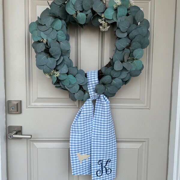 White Labrador Sash | Classic Embroidered Wreath Sash | Personalized ...