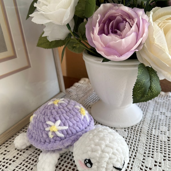 Daisy Purple Turtle No Sew Crochet Pattern, No Sew Amigurumi Crochet ...