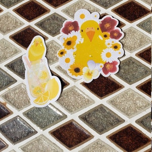 Cute Yellow Budgie Parakeet Decal Summer Lemonade Sticker Handmade - Etsy