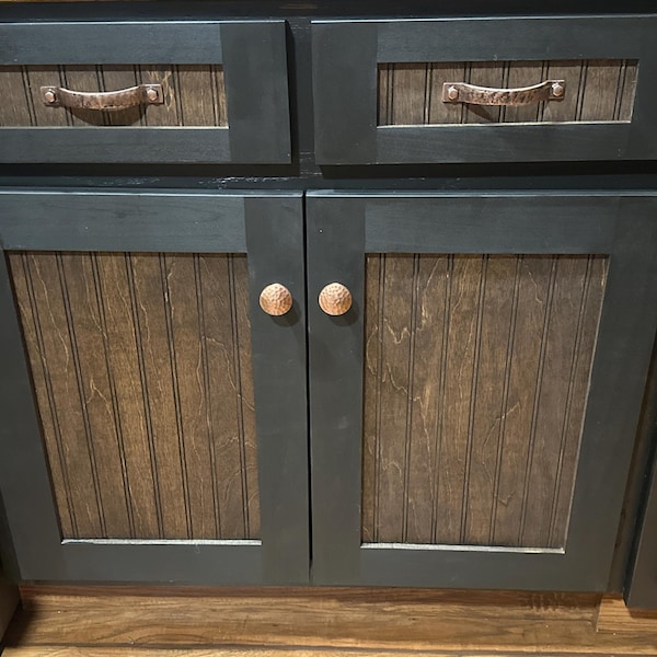 Copper 4" Cabinet Pulls Hammered Copper Color Metal Cabinet Pull ...