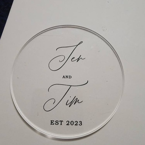 Custom Wedding Coasters, Minimalist Wedding Decor, Personalized Clear ...