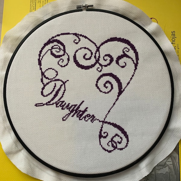 Daughter Heart Cross Stitch Pattern - Etsy