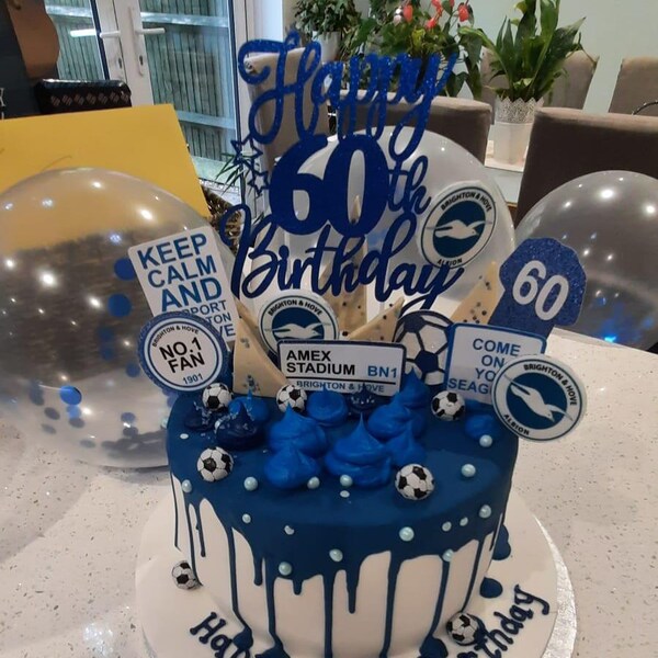 Luxury Everton Inspired Cupcake Toppers With Personalised With Age ...